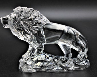 Lead Crystal LION From Wonders of the Wild Princess House, Vintage Big ...