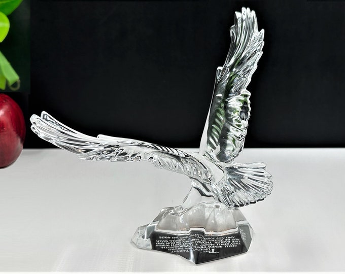 RARE Crystal Cathedral Ministries 24% Lead Crystal Soaring Eagle Art ...