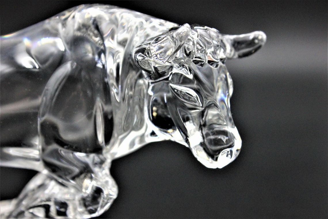 Crystal Bull Figurine Wonders of the Wild by Princess House, Vintage 24 ...