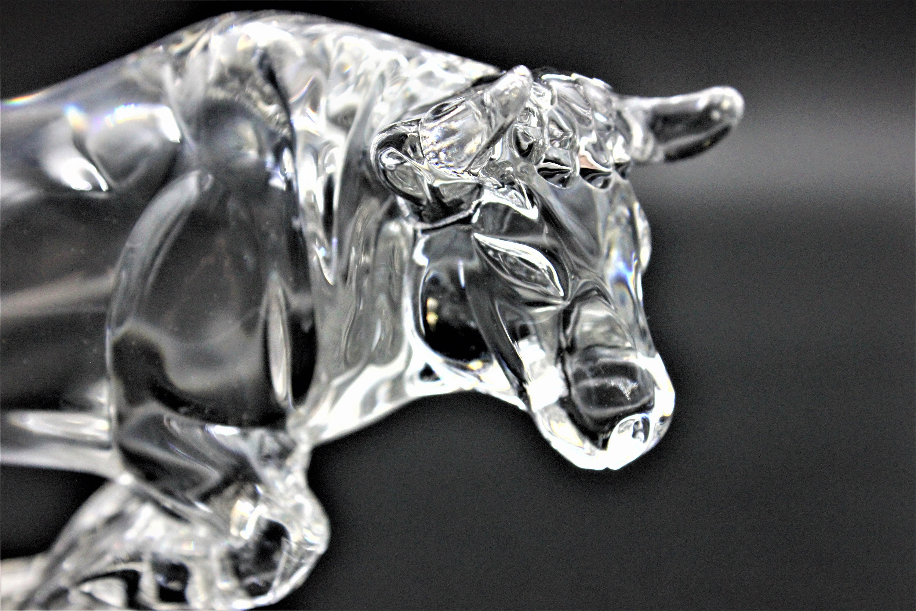 Crystal Bull Figurine Wonders of the Wild by Princess House, Vintage 24 ...