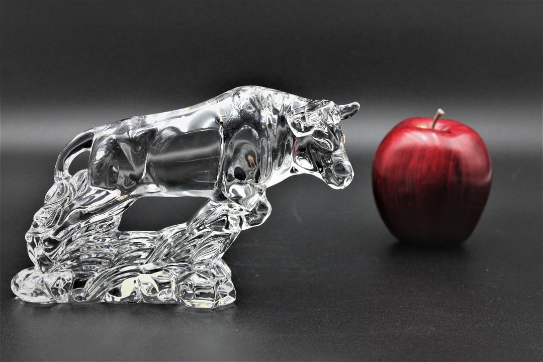 Crystal Bull Figurine Wonders of the Wild by Princess House, Vintage 24 ...