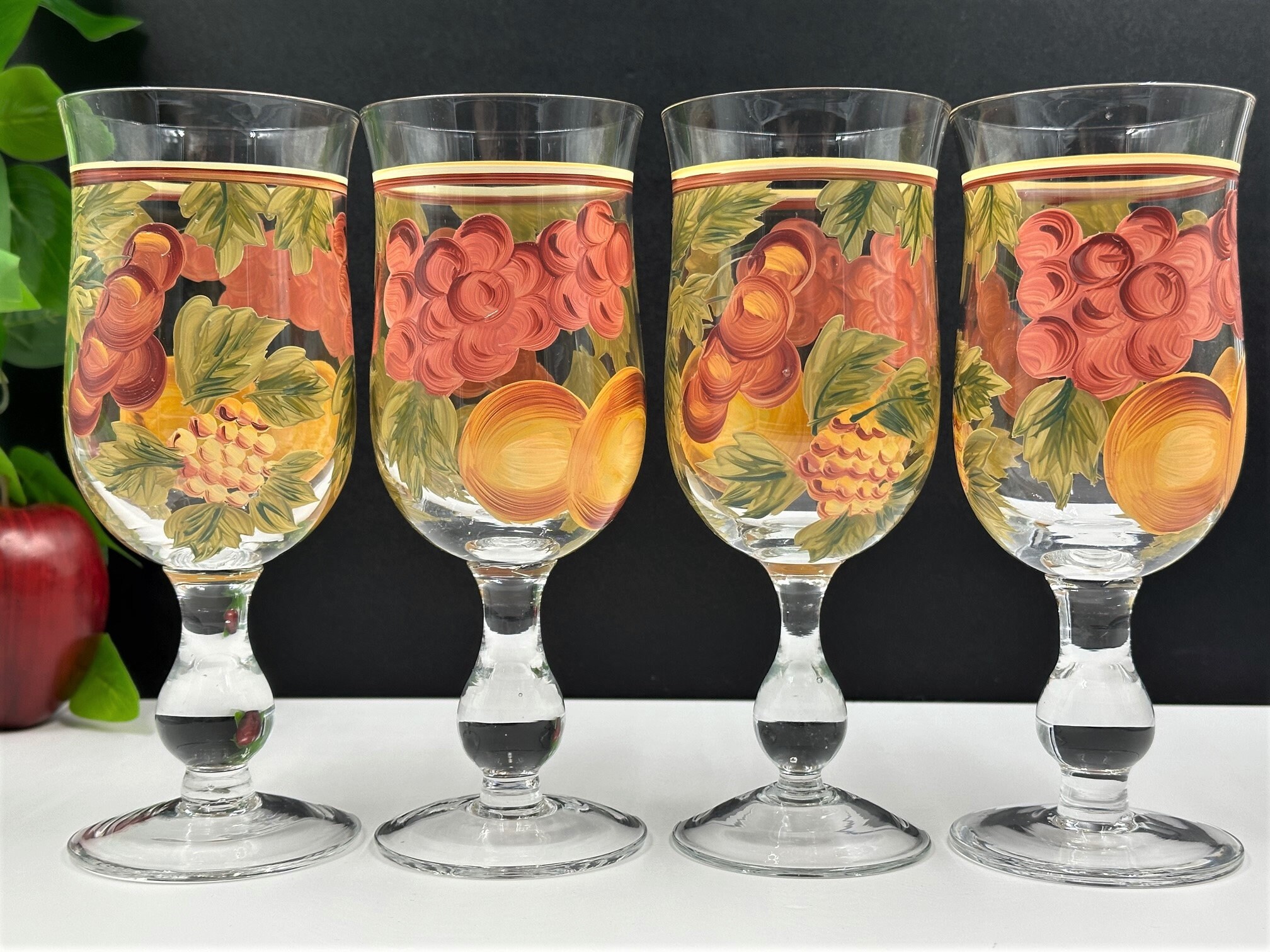 12 Oz Cristalleria Fratelli Fumo Crystal Wine Water Mimosa Glasses, 8 ...