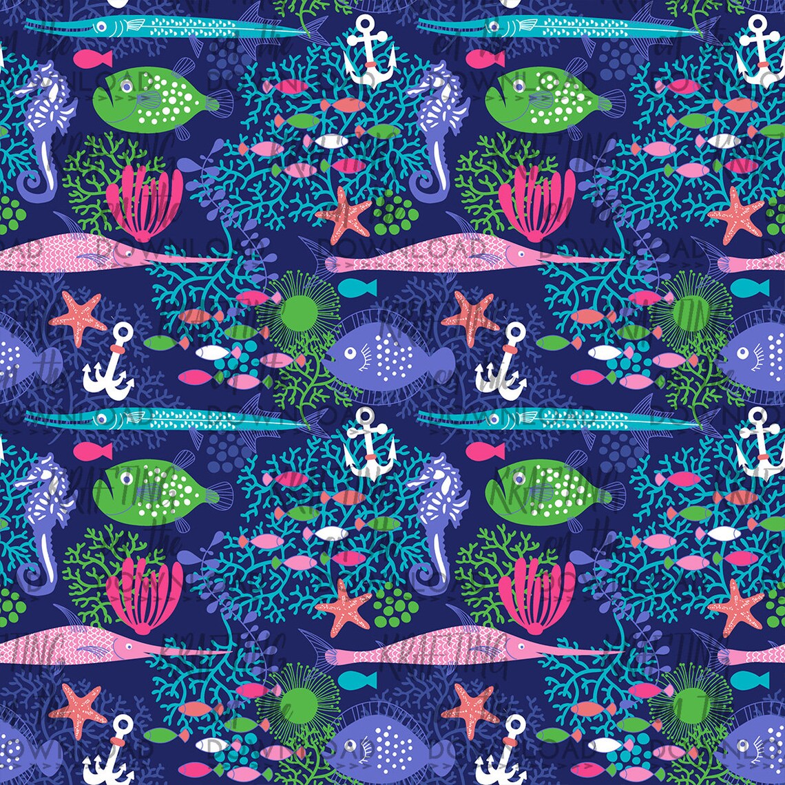 Pink and Navy Nautical Digital Paper Preppy Digital Papers - Etsy