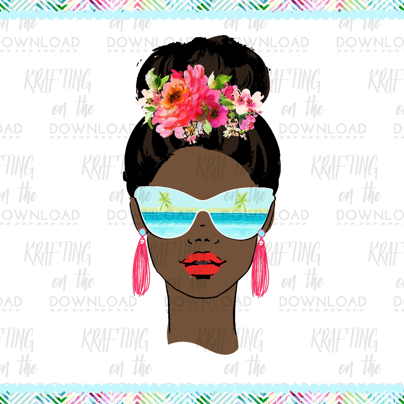 Watercolor Beach Girl Clipart Png File Watercolor Beach Girl | Etsy