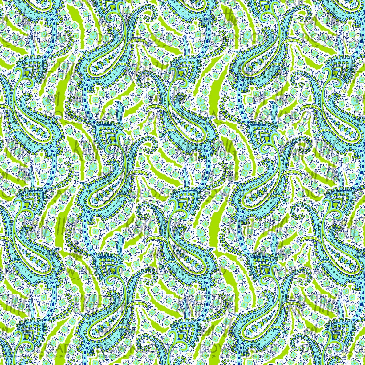 Serendipity Paisley Digital Paper Pack Shabby Chic Aqua - Etsy