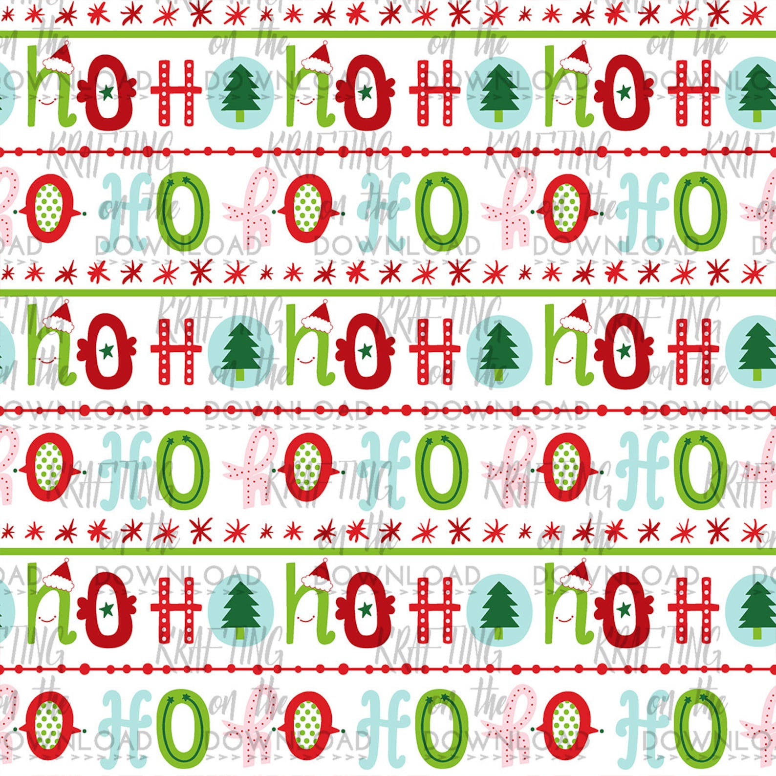 Santa Digital Paper Pack Santa Hat Holiday Paper Red Green - Etsy