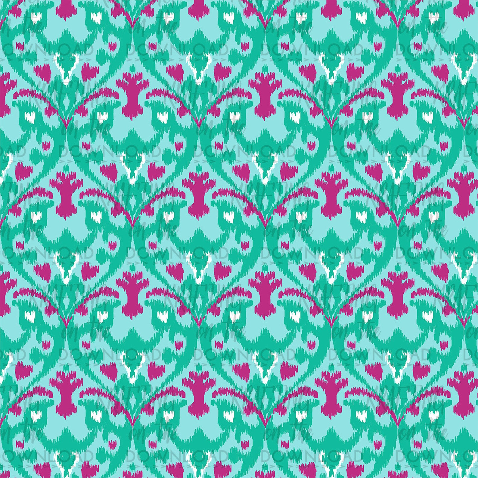 Ikat Digital Paper Purple Teal Instant Download Summer Paper Pack ...