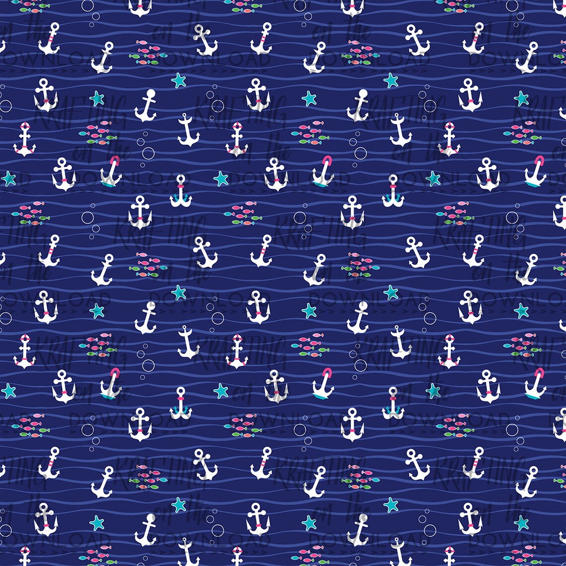 Pink and Navy Nautical Digital Paper Preppy Digital Papers - Etsy
