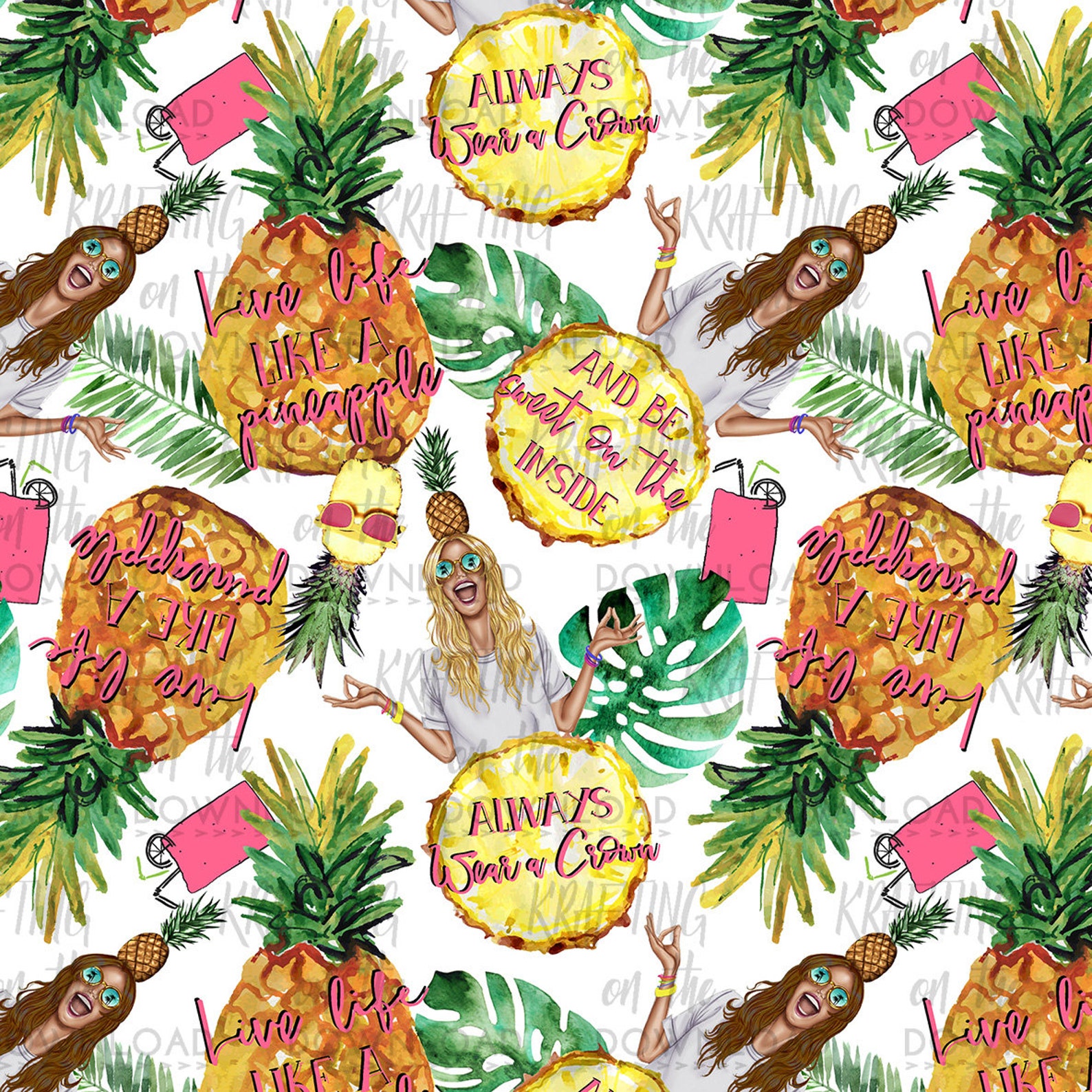 Summer Paper Pack Watercolor Summer Planner Girl Paper Pack | Etsy