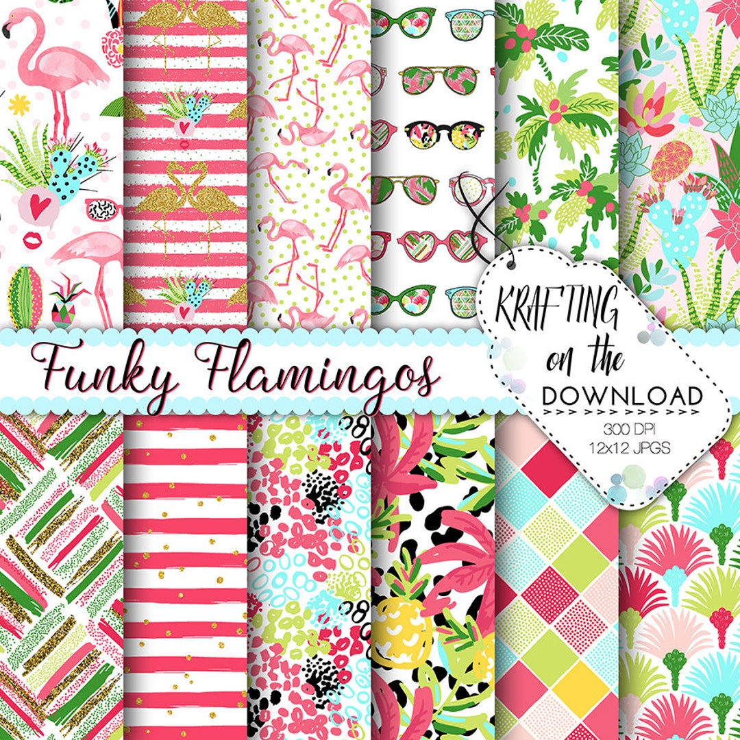 Flamingo Paper Pack Tropical Paper Pack Summer Paper Pack Flamingo ...