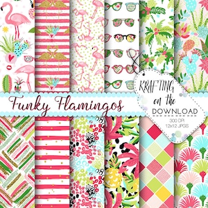 Flamingo Paper Pack Tropical Paper Pack Summer Paper Pack Flamingo ...