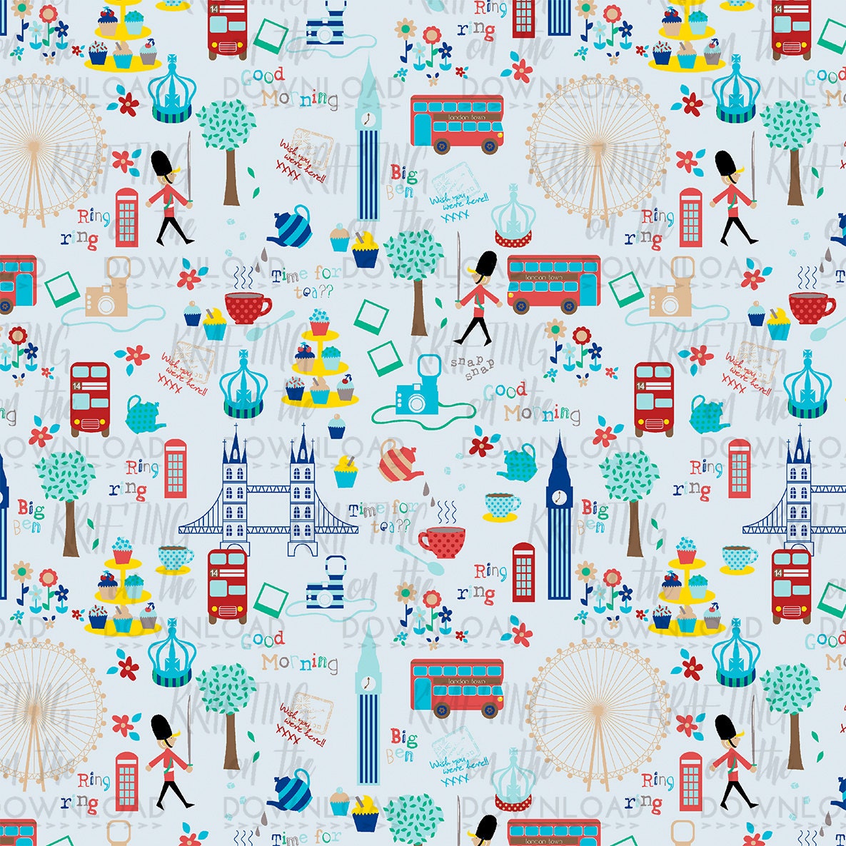 London Digital Paper Pack Travel British Flag UK Big Ben | Etsy