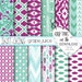 Ikat Digital Paper Purple Teal Instant Download Summer Paper Pack ...