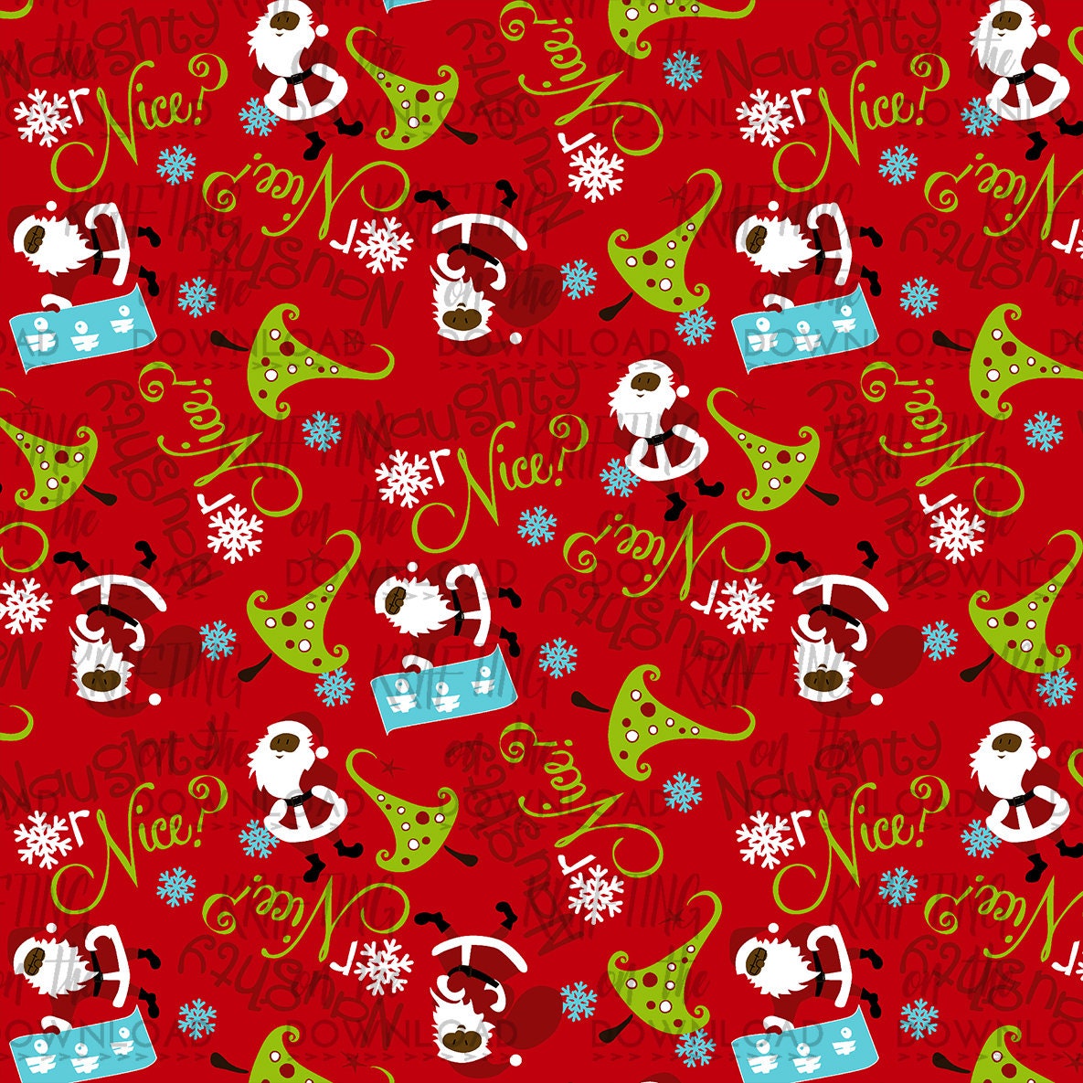 Santa Digital Paper Pack Naughty or Nice Santa Scrapbooking - Etsy UK