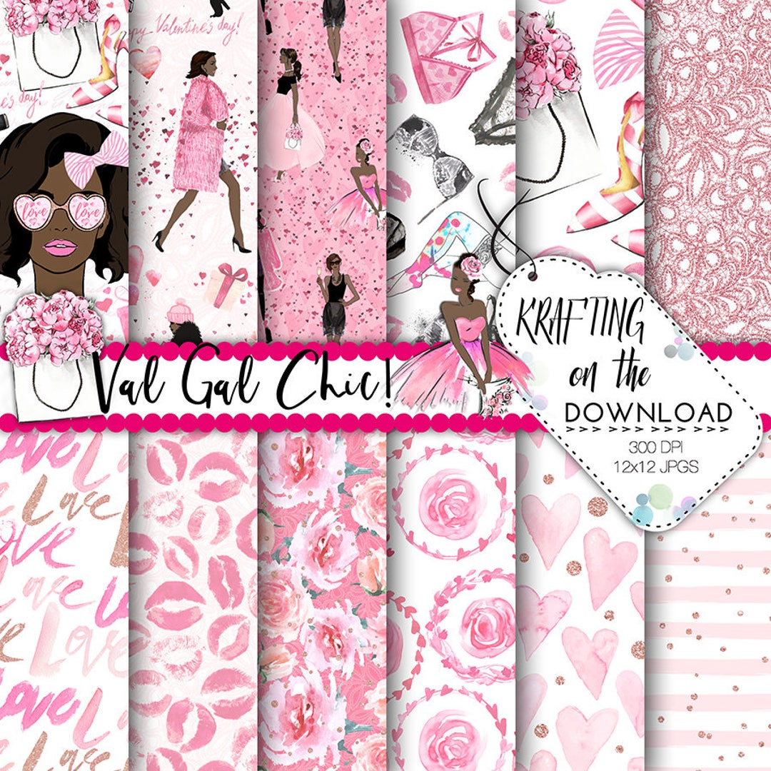 Watercolor Valentines Day Digital Paper Watercolor Valentine's Day ...