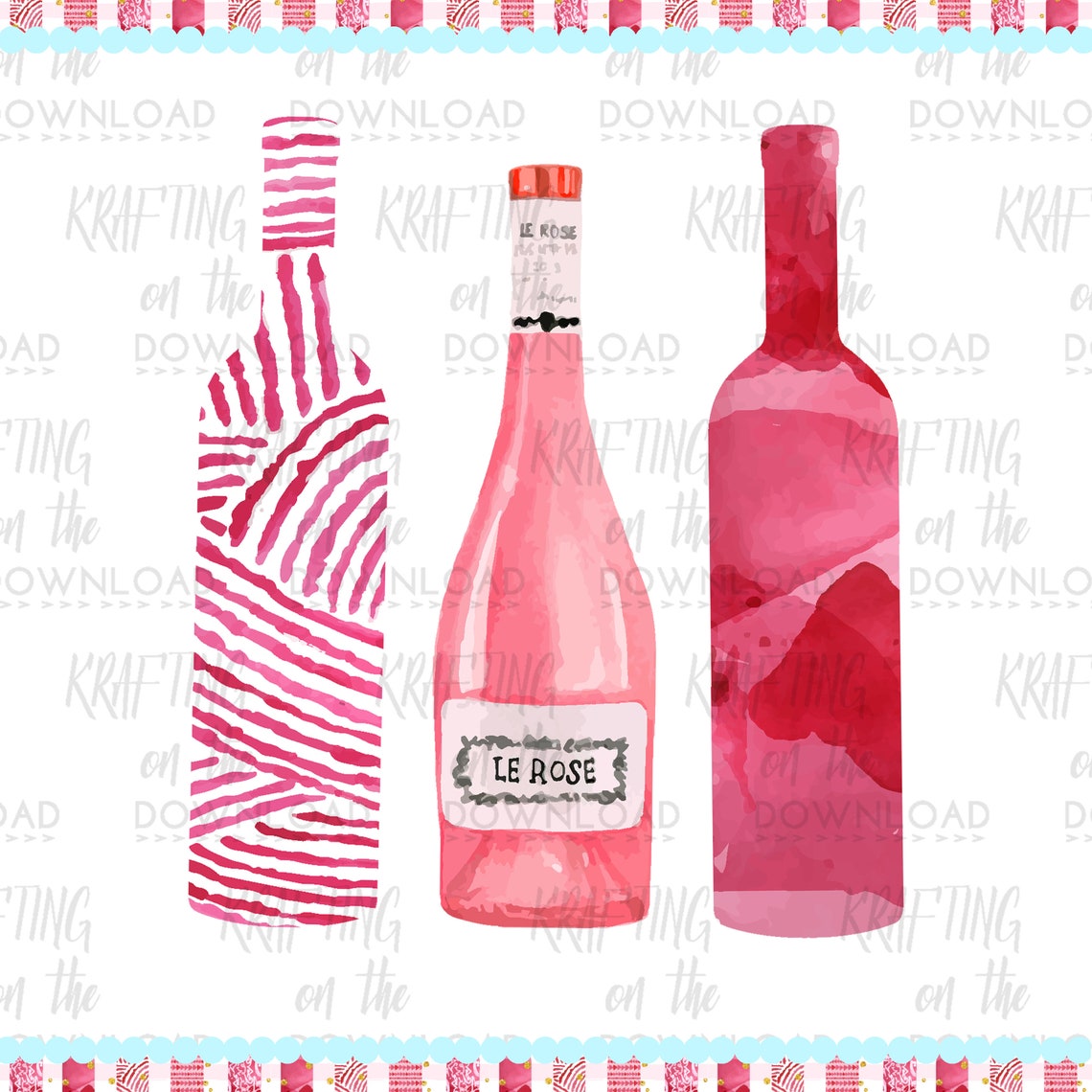 Rose All Day Clip Art Rose Wine Clipart Wine Clip Art Medium | Etsy