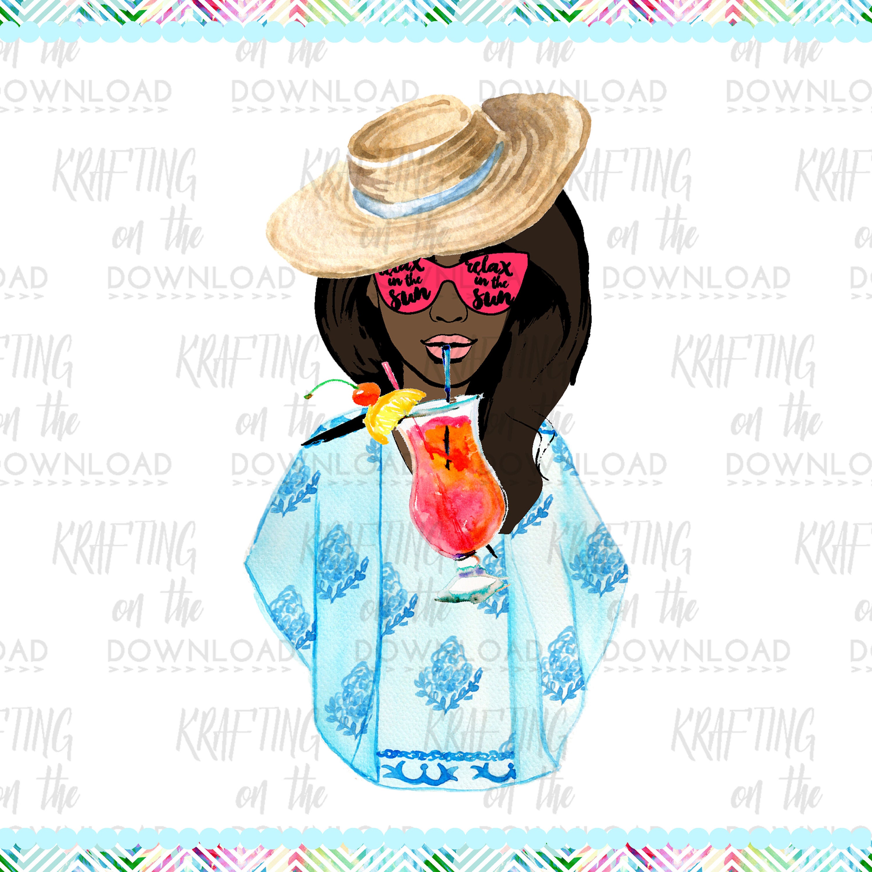 Watercolor Beach Girl Clipart Png File Watercolor Beach Girl Clip Art ...