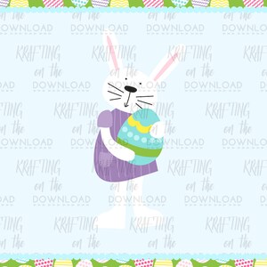 Happy Easter Clip Art Set Bright Easter Bunny Clipart Set Cute Easter ...