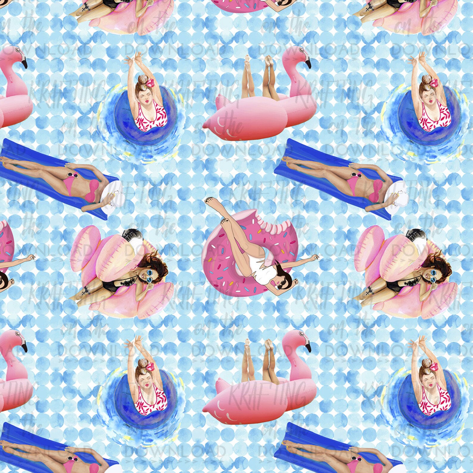 Summer Planner Girl Paper Pack Pool Party Paper Pack - Etsy