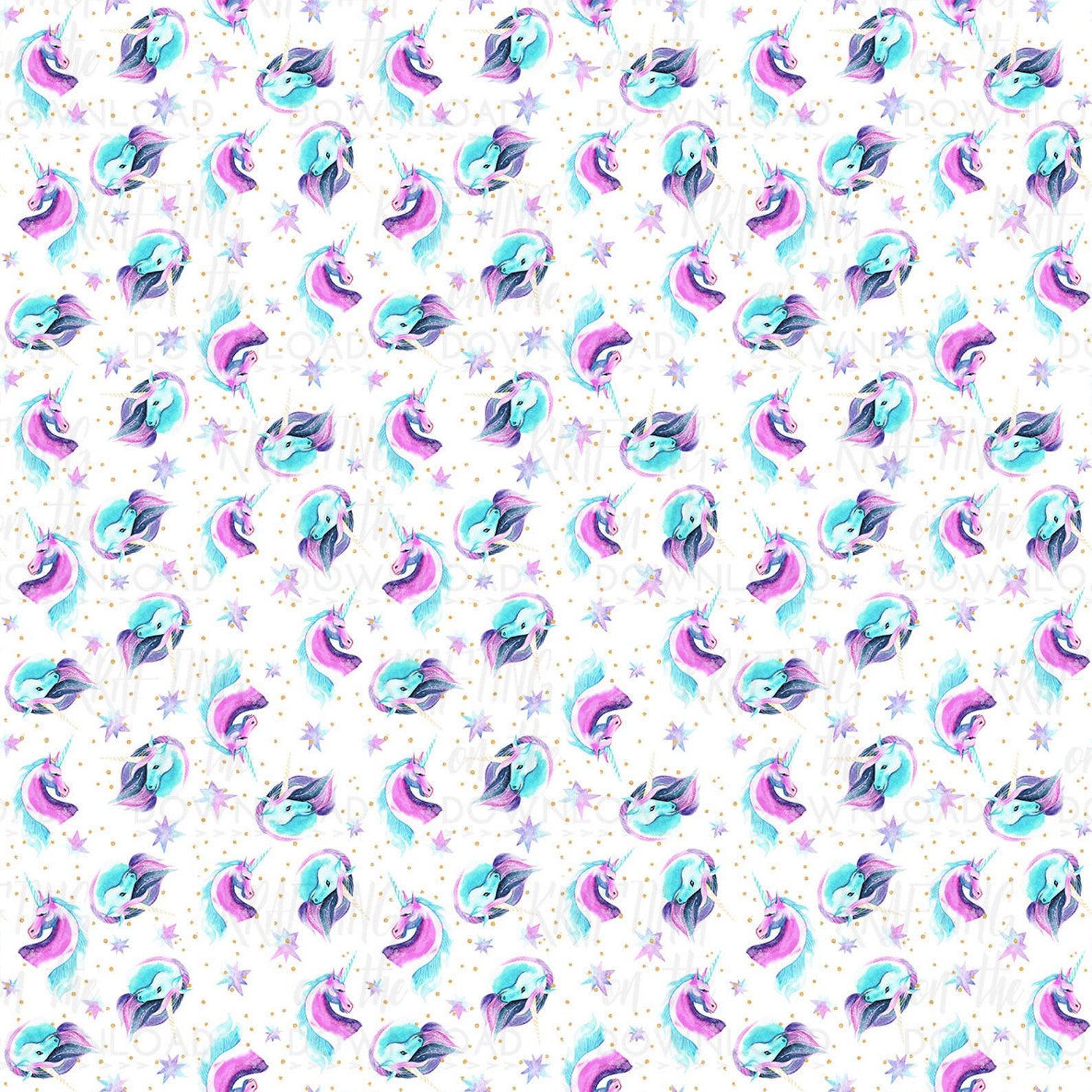 Unicorn Paper Pack Watercolor Unicorn Digital Paper Watercolor | Etsy
