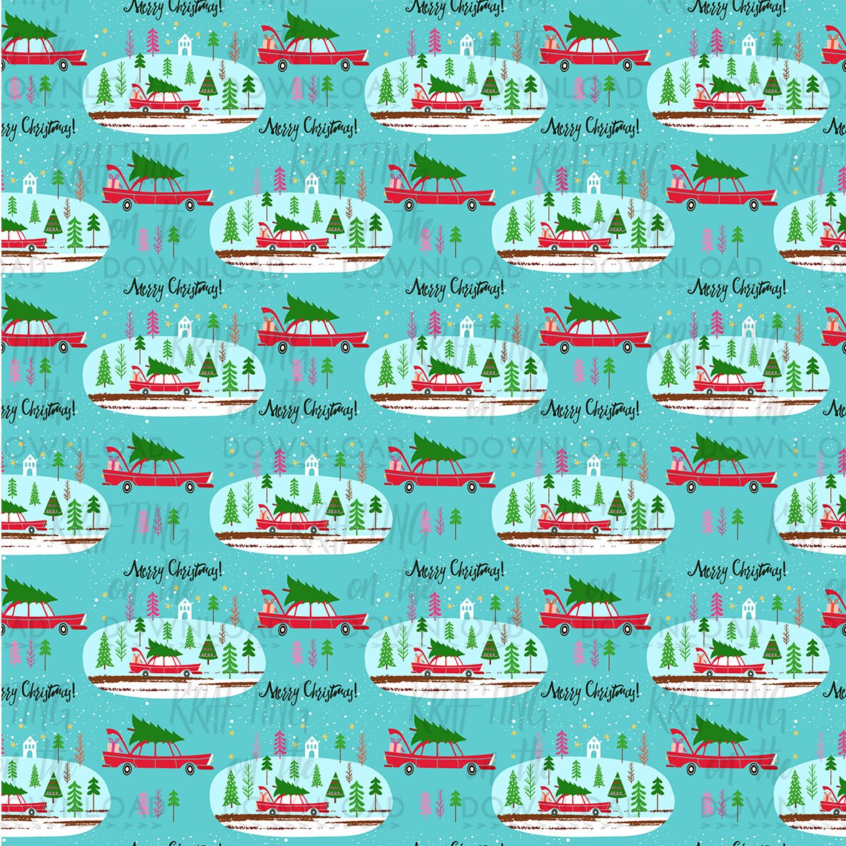 Retro Christmas Paper Pack Mid Century Christmas Modern | Etsy