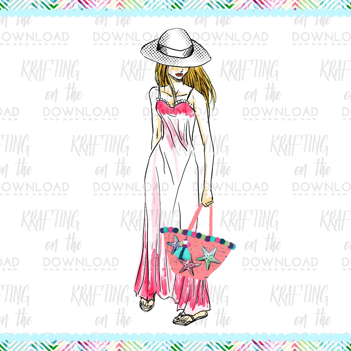 Watercolor Beach Girl Clipart Png File Watercolor Beach Girl Clip Art ...