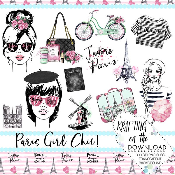 Paris Clip Art Set - Etsy