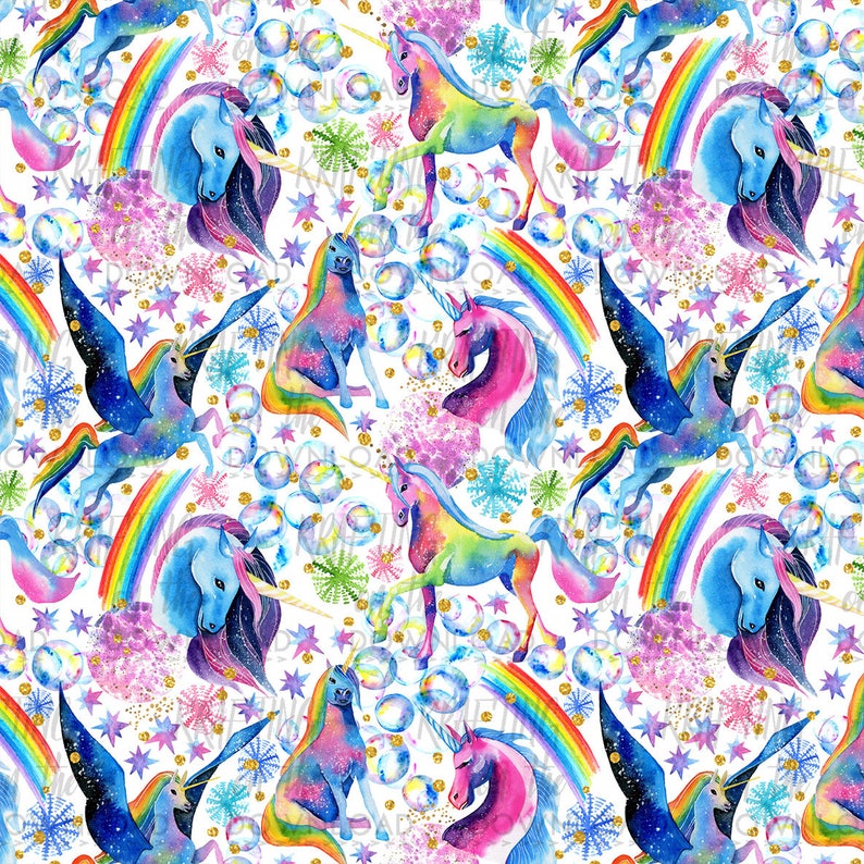 Unicorn Paper Pack Bright Watercolor Unicorn Digital Paper Watercolor ...