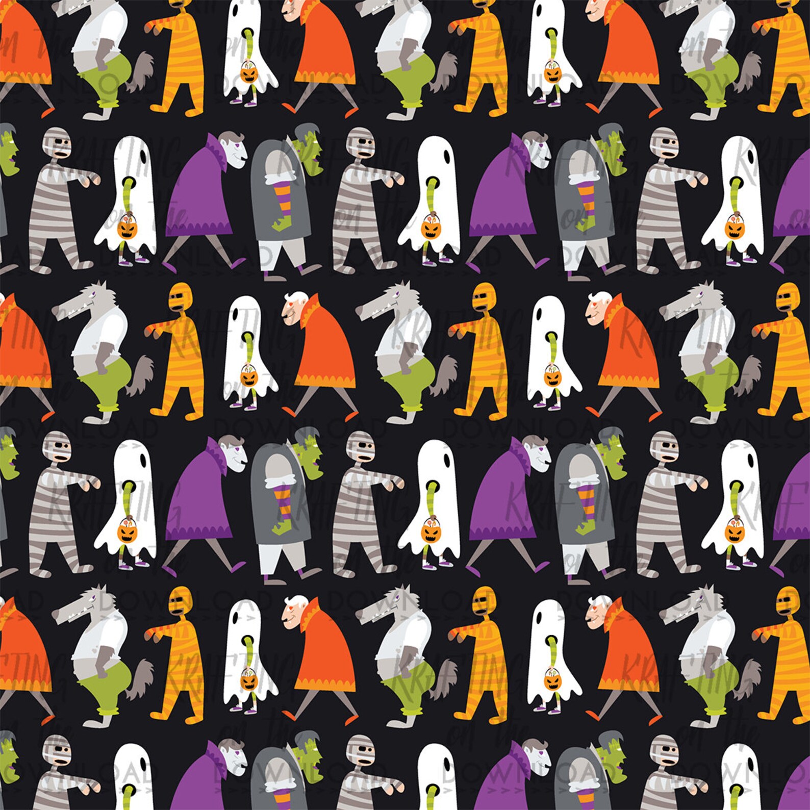 Halloween Paper Pack Halloween Digital Paper Monster Paper - Etsy