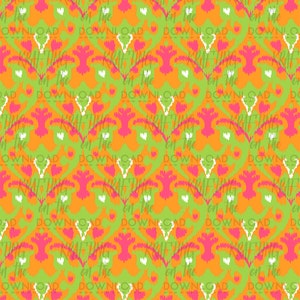 Tropical Pink Green Orange Digital Paper Pack Ikat Digital Papers ...