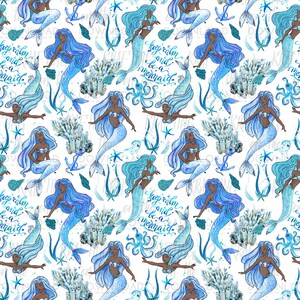 Mermaid Paper Pack Watercolor Mermaid Digital Paper Mermaid Paper ...