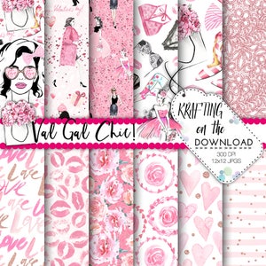 Watercolor Valentines Day Digital Paper Watercolor Valentine's Day ...