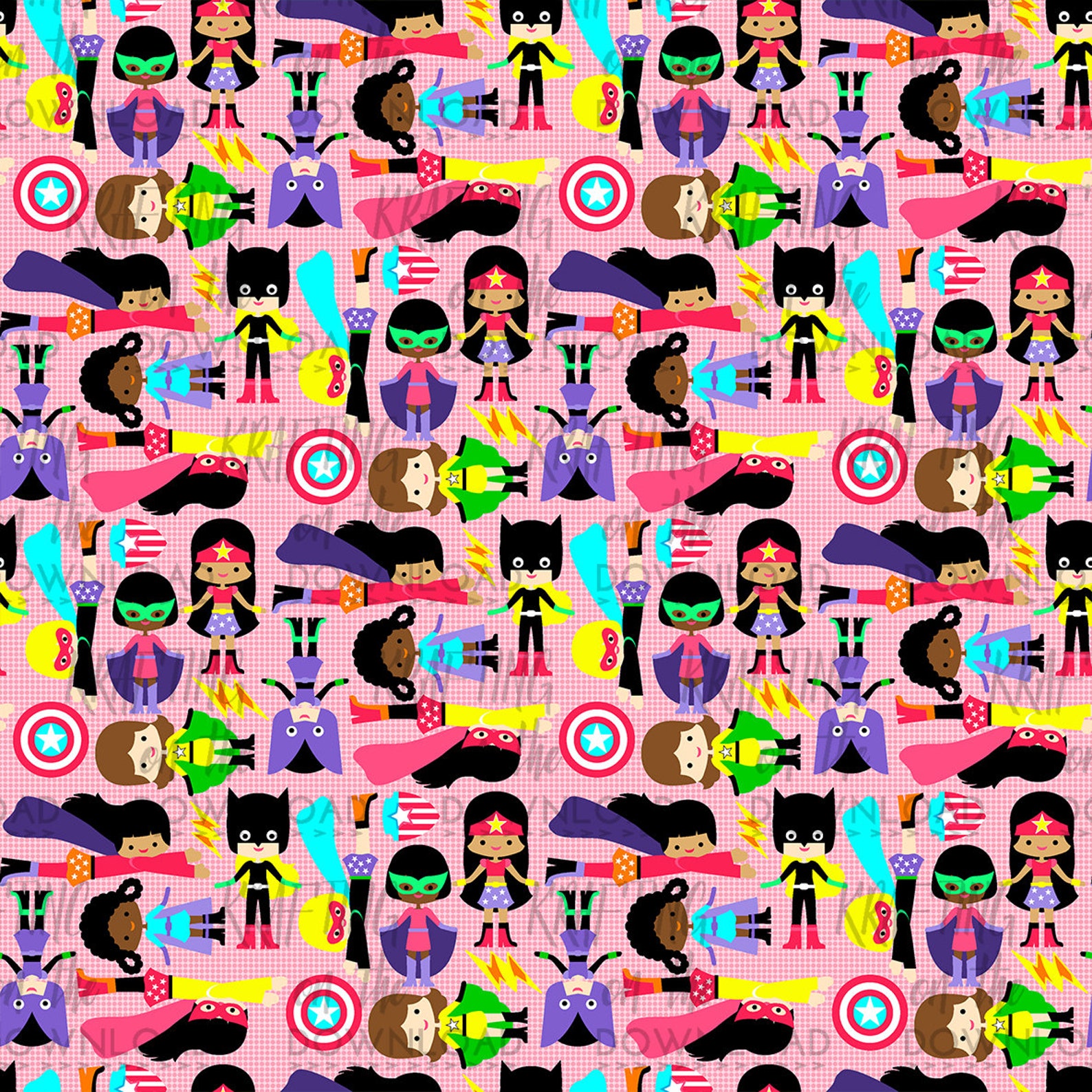 Superhero Bright Paper Pack Superhero Digital Paper Superheroes Paper ...