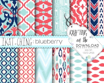 Navy and Coral - Etsy