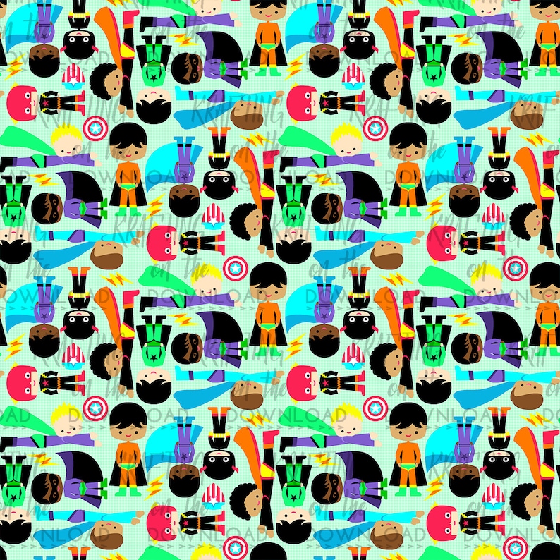 Superhero Bright Paper Pack Superhero Digital Paper Superheroes Paper ...