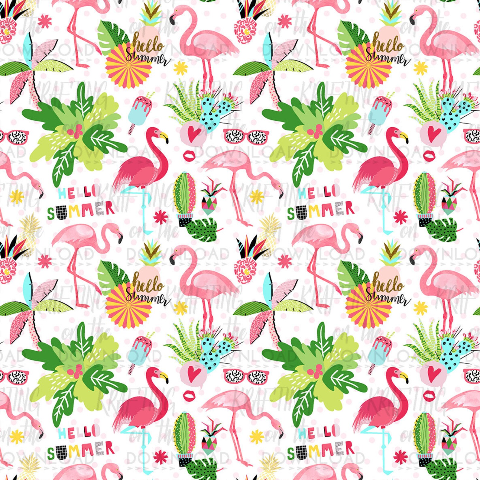 Flamingo Paper Pack Tropical Paper Pack Summer Paper Pack - Etsy