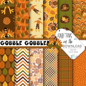 Thanksgiving Paper Pack Fall Paper Pack Autumn Paper Pack Turkey ...