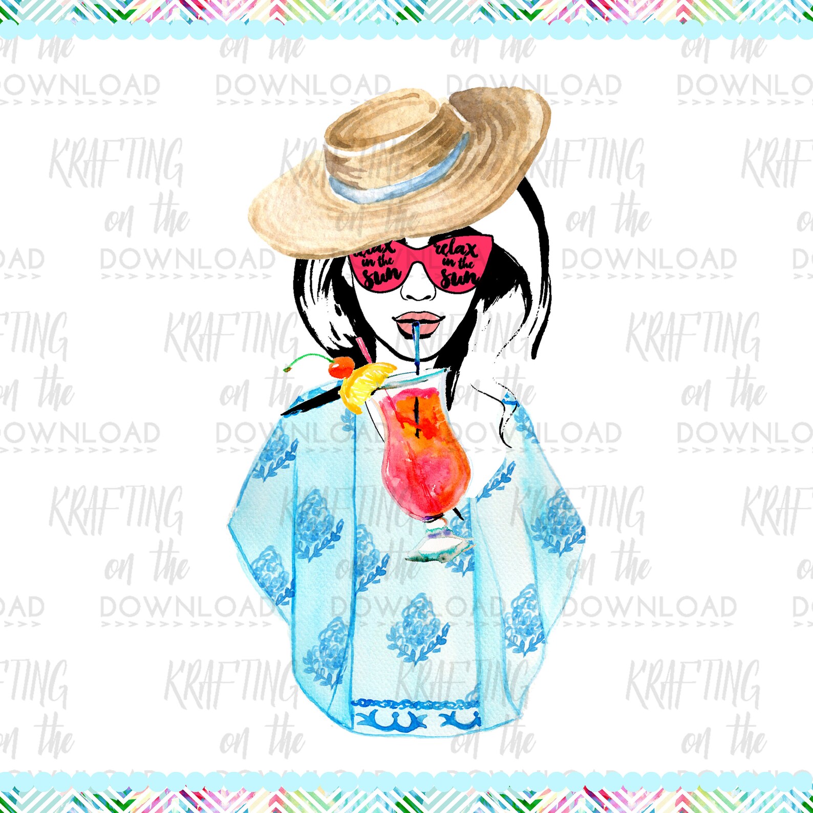 Watercolor Beach Girl Clipart Png File Watercolor Beach Girl Clip Art ...