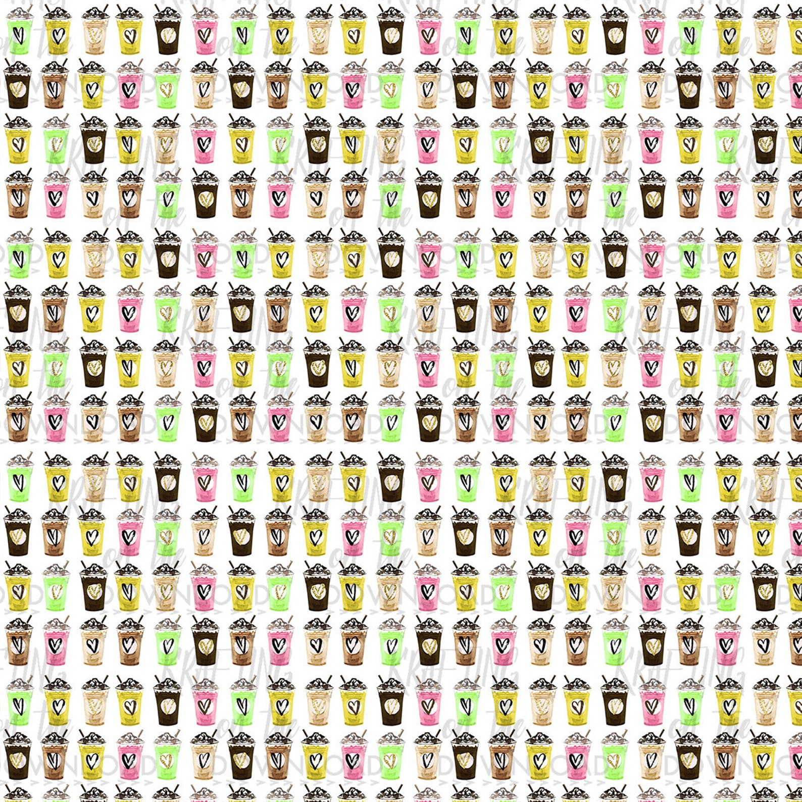 Watercolor Iced Coffee Paper Pack Watercolor Coffee Digital | Etsy