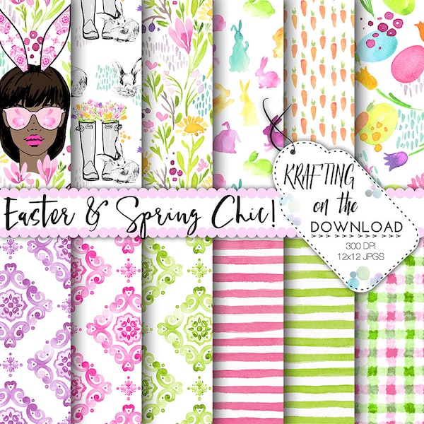 Easter Digital Paper - Etsy