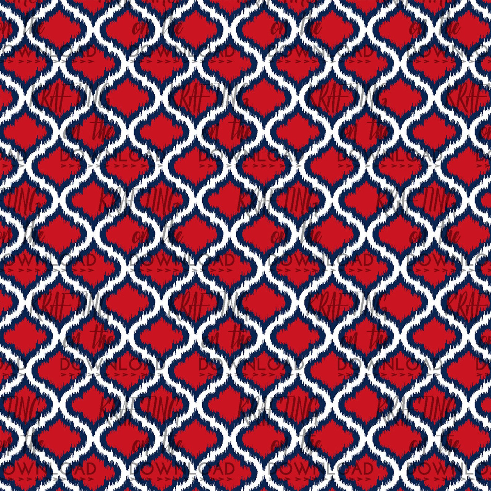Red White and Blue Digital Paper Pack Ikat Design Red Blue | Etsy