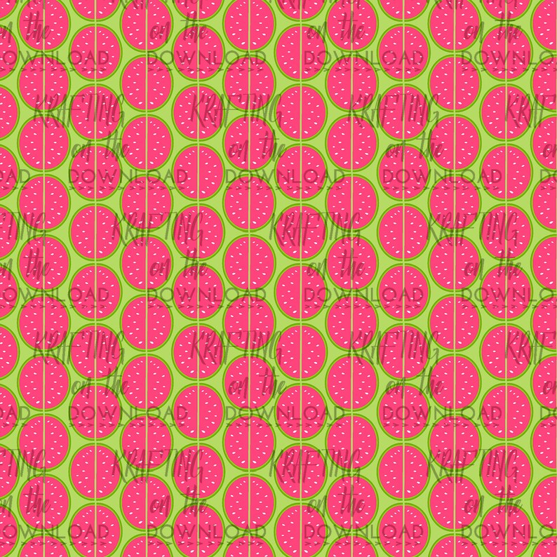 Watermelon Digital Paper Pack Summer Picnic Watermelon Patch Pink Green ...