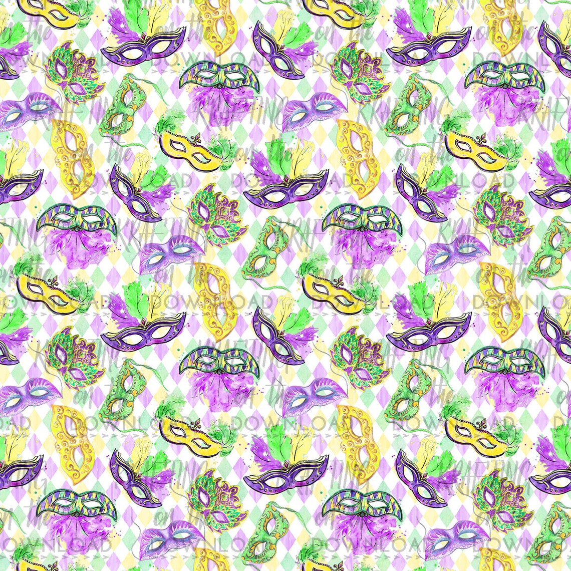 Mardi Gras Digital Paper Watercolor Mardi Gras Paper Pack - Etsy