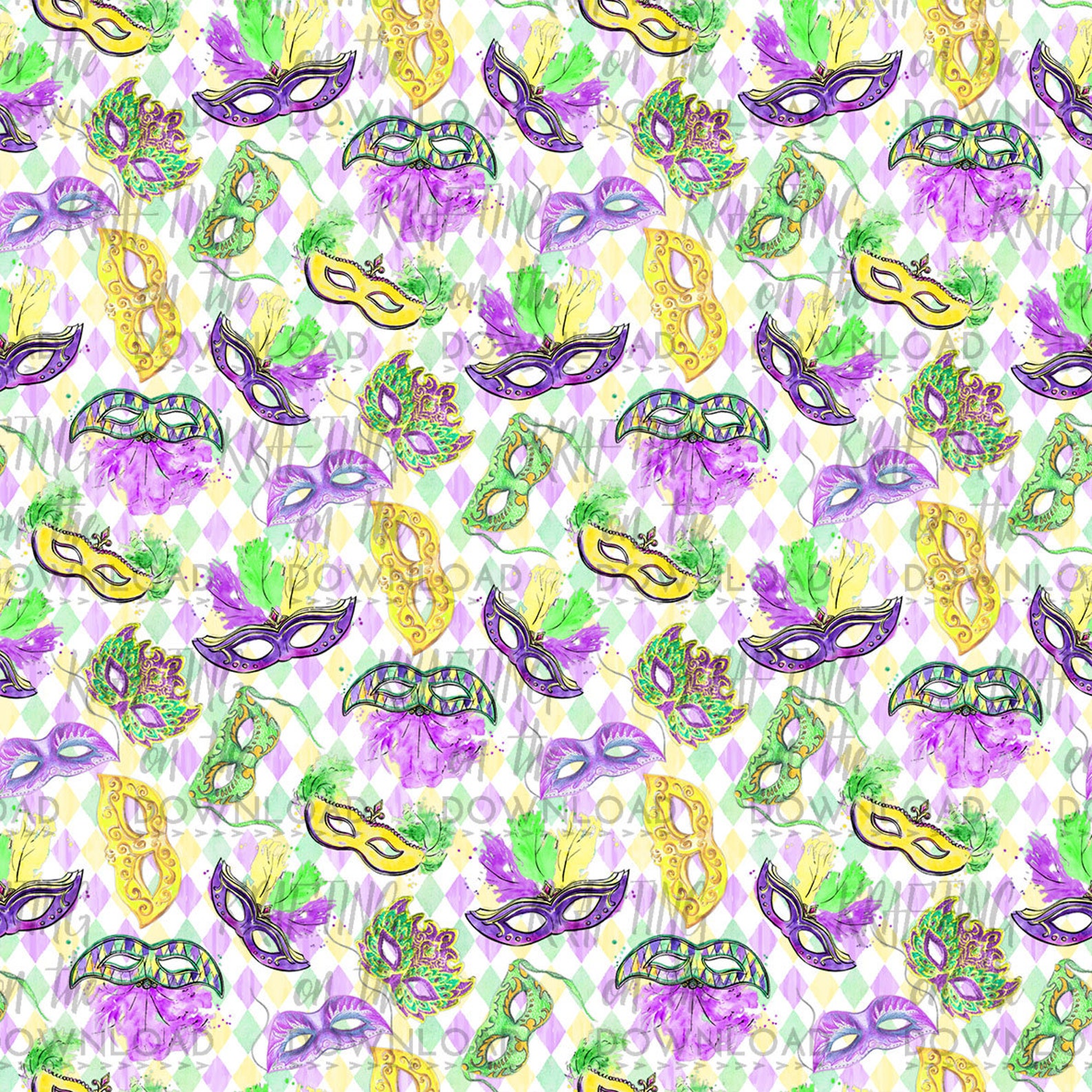 Mardi Gras Digital Paper Watercolor Mardi Gras Paper Pack Watercolor ...