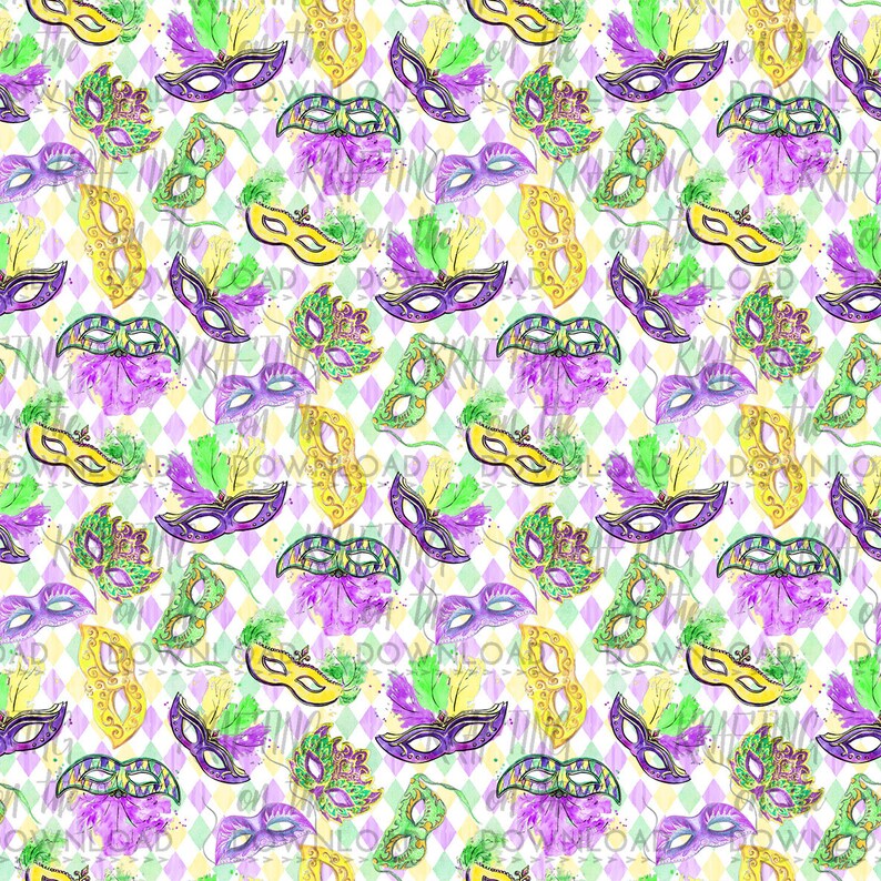 Mardi Gras Digital Paper Watercolor Mardi Gras Paper Pack - Etsy
