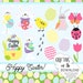 Happy Easter Clip Art Set Bright Easter Bunny Clipart Set Cute Easter ...