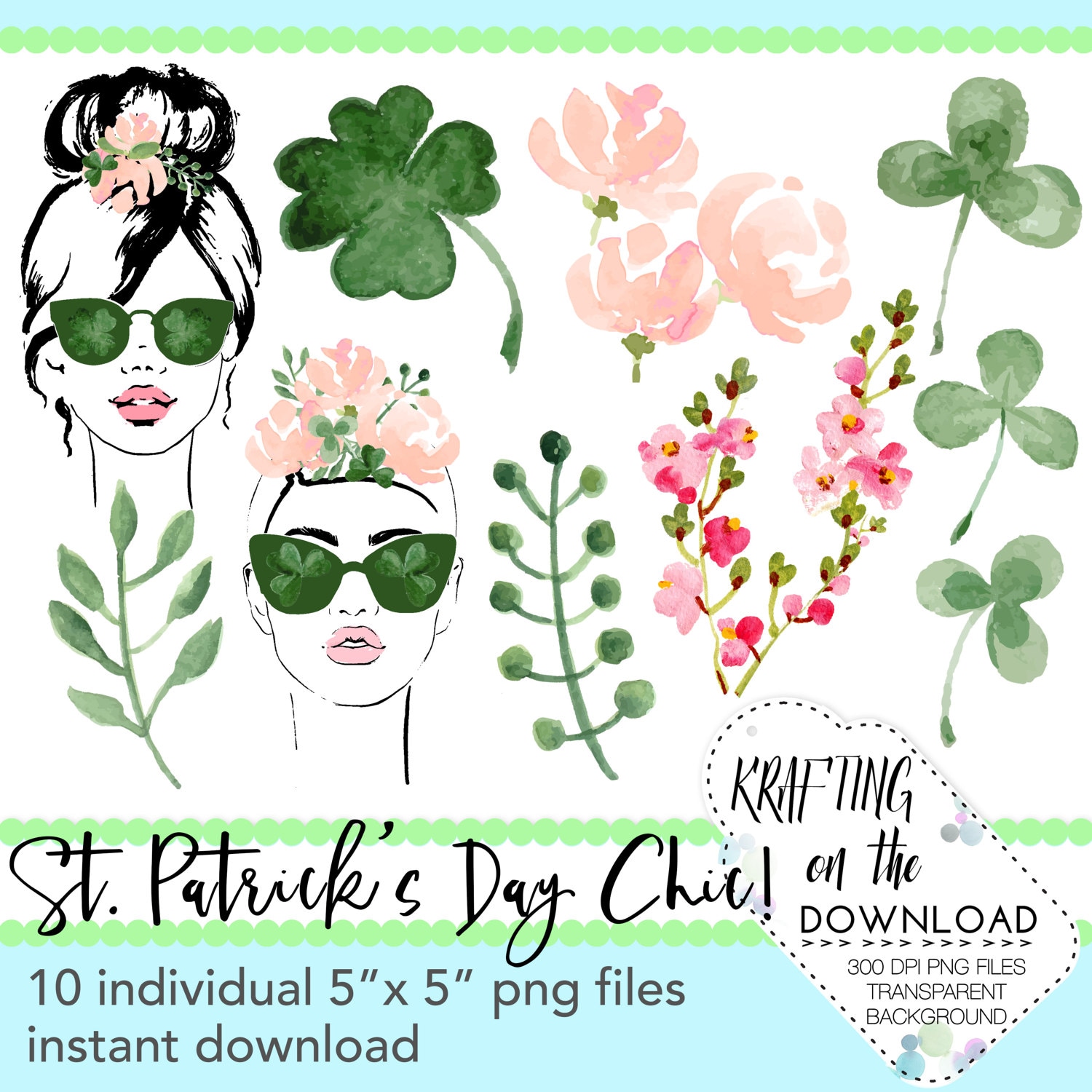 Watercolor St Patricks Day Clipart Png File Watercolor St Patrick's Day ...
