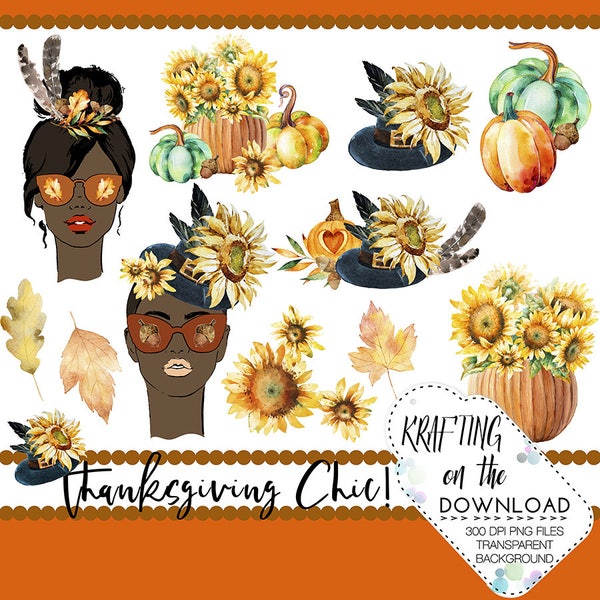 African American Thanksgiving Clipart - Etsy