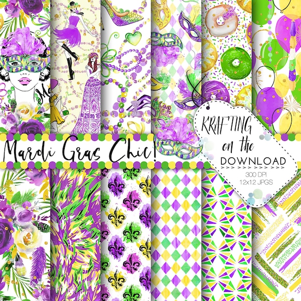 Mardi Gras Digital - Etsy