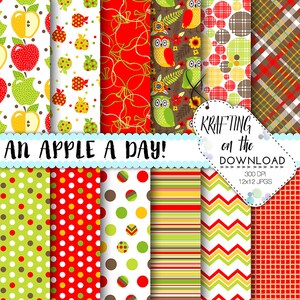 Back to School Paper Pack Apple Digital Paper Teacher Paper Pack ...